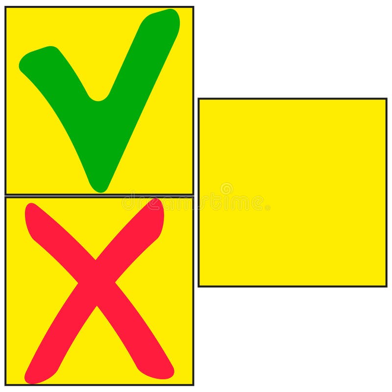 Green Tick Red Cross. Cross Symbol. Vector Illustration. Stock Image ...