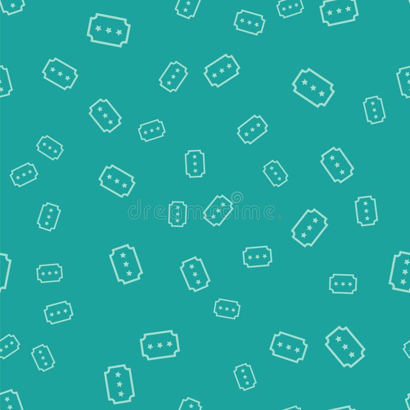 Green Ticket Icon Isolated Seamless Pattern on Green Background ...