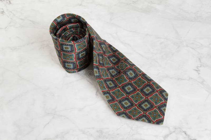 Green Tie with Geometric Pattern Stock Photo - Image of background ...