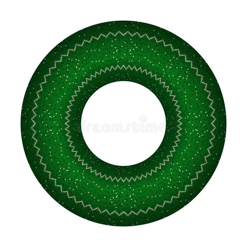 Green tile mosaic frame stock illustration. Illustration of circle ...
