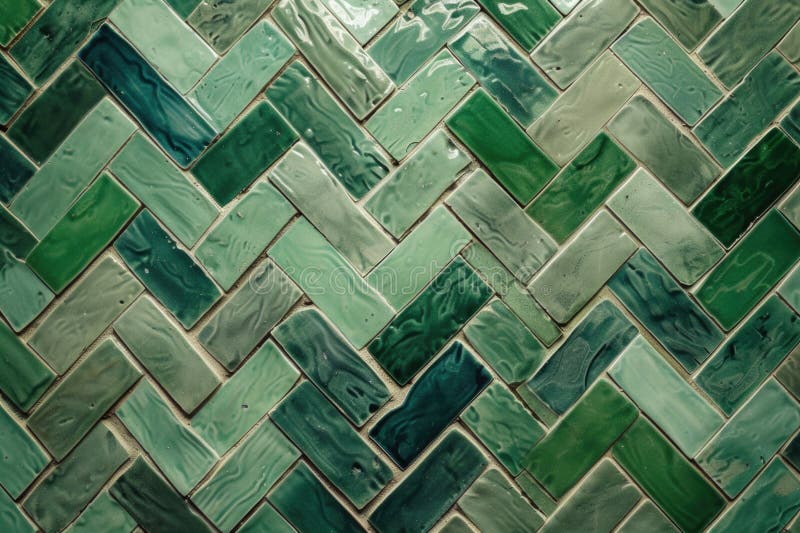 A Green Tile Pattern with a Zigzag Design Stock Image - Image of gray ...