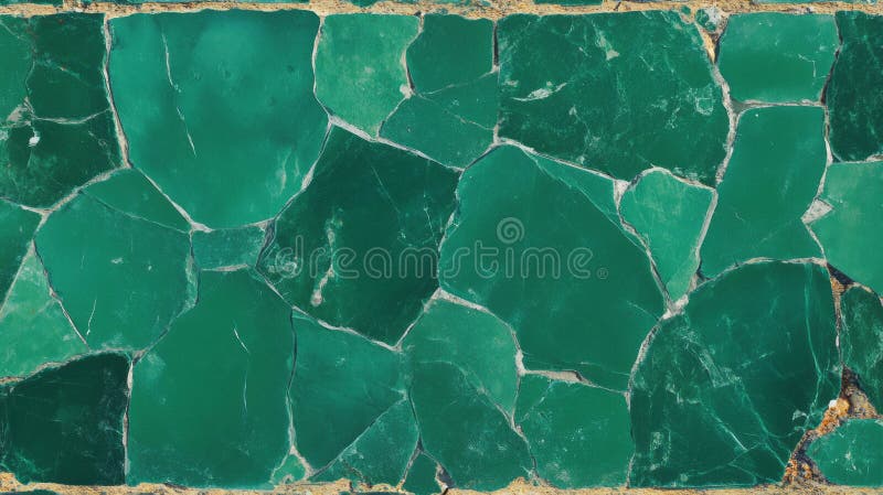 Green Tile Texture with Stone Border: Decorative Surface Design for ...