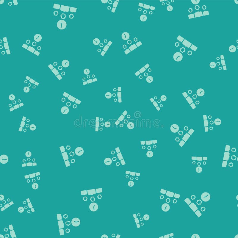 Green Time Management Icon Isolated Seamless Pattern on Green ...