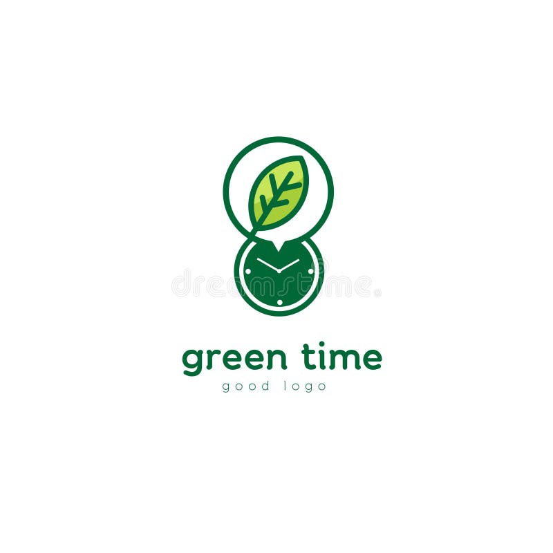 Green Time Nature Leaf Logo Design Stock Vector - Illustration of ...