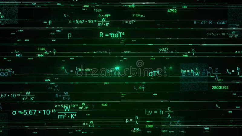 Green - Tinted Physics Formulas Dynamic Display Stock Footage - Video ...