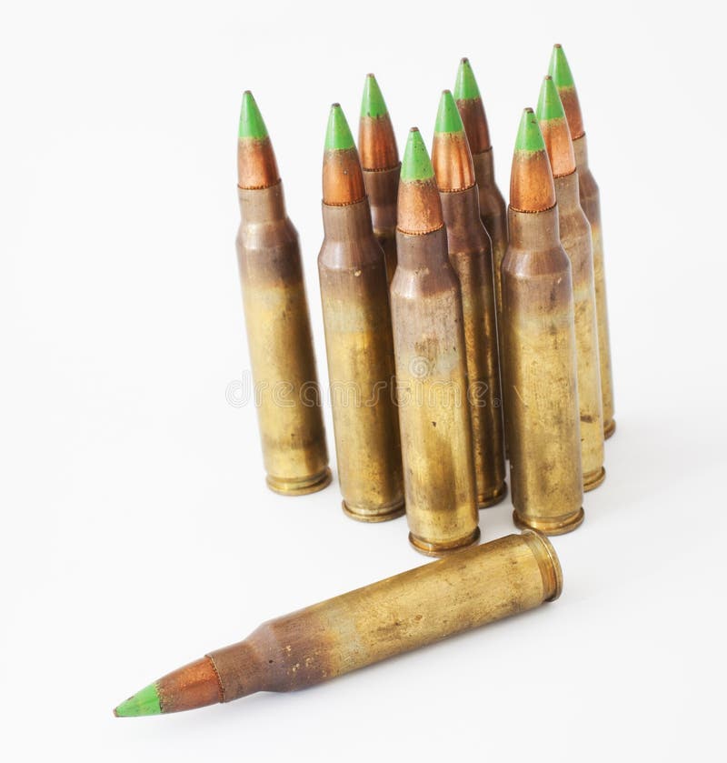 Green tipped bullets stock photo. Image of metal, gray - 54889598