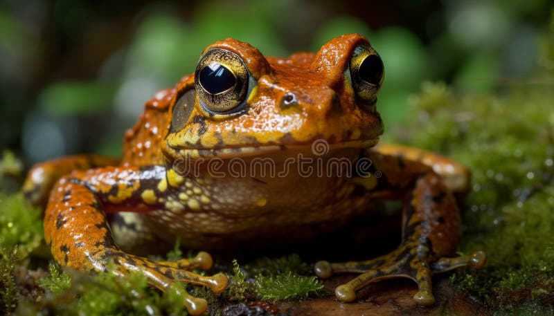 Green Toad Sitting in Wet Tropical Forest Generated by AI Stock ...