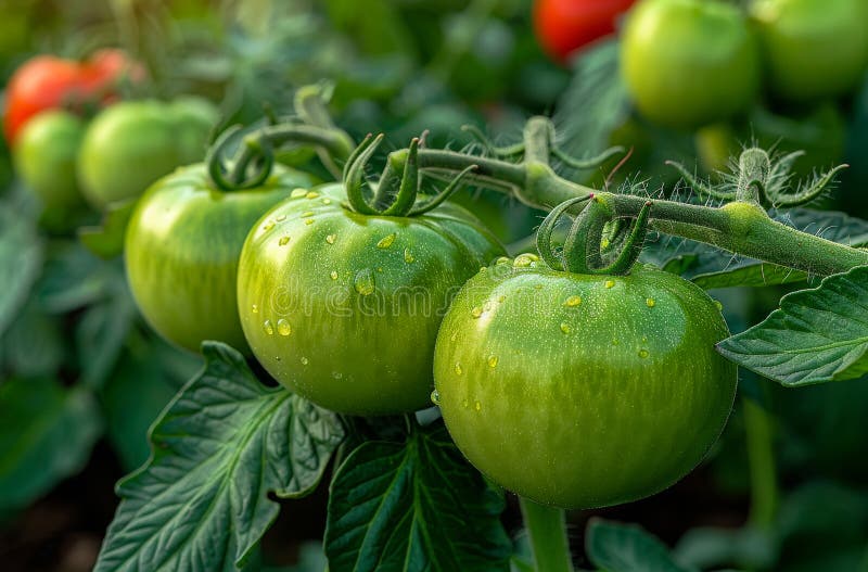 Green Tomatoes on the Vine. a Photo of Tomato on the Vine Stock Photo ...