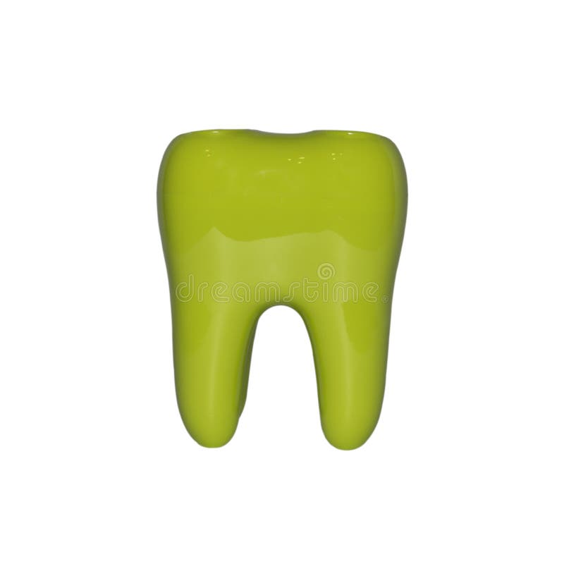 Green Tooth Model Isolated on White Background. Stock Photo - Image of ...