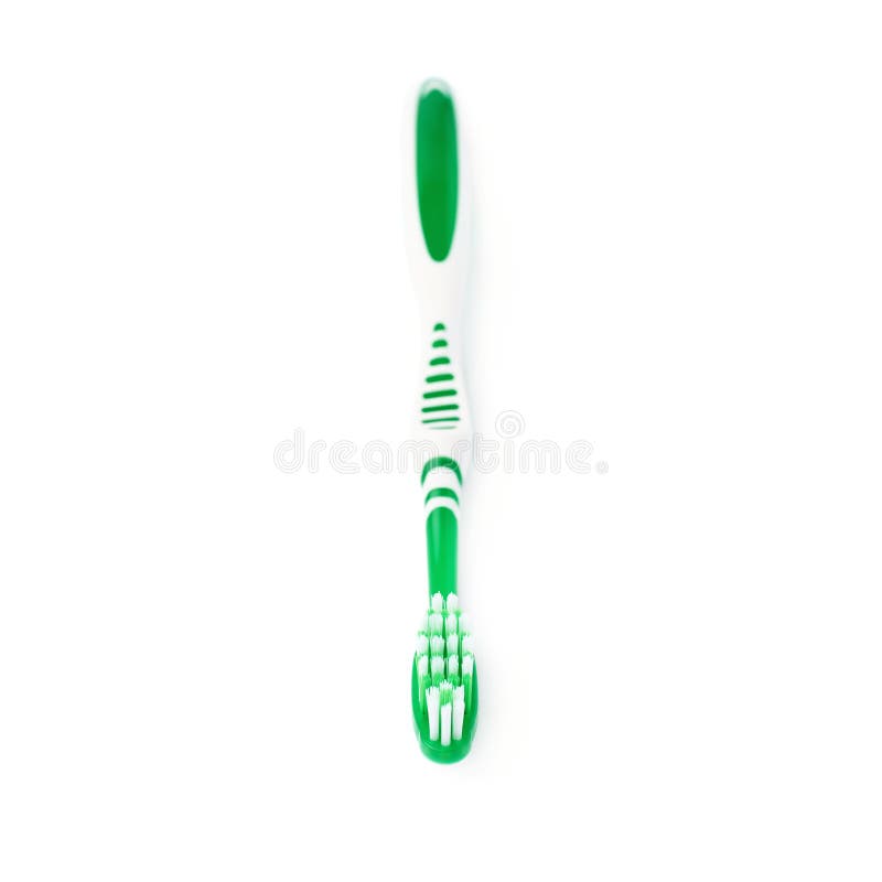Green Toothbrush Isolated Over White Background Stock Photo - Image of ...