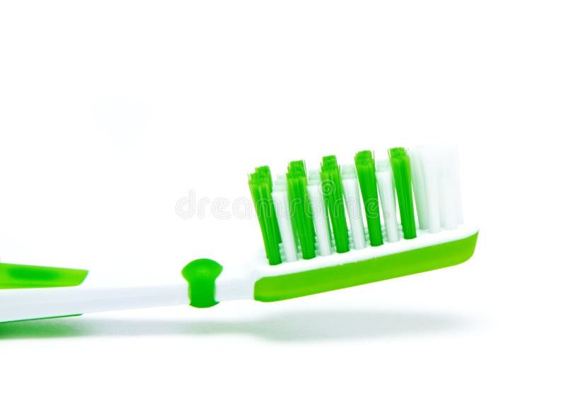 Green Toothbrush Isolated on White Stock Photo - Image of bath, mouth ...