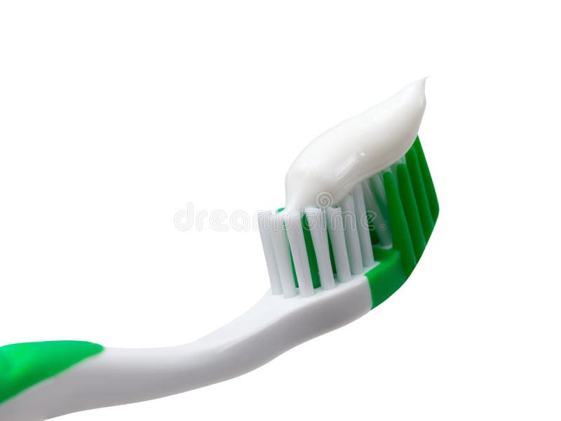 Green Toothbrush with Toothpaste Stock Photo - Image of dentifrice ...