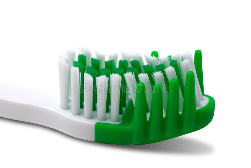 Green Toothbrush on White Background Stock Image - Image of brush ...