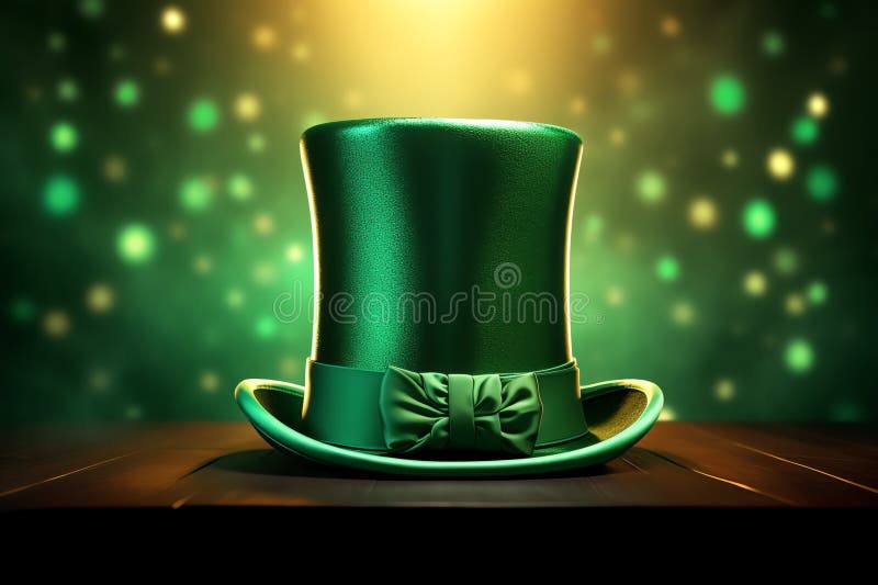A Green Top Hat Background Digital Paper Stock Illustration ...