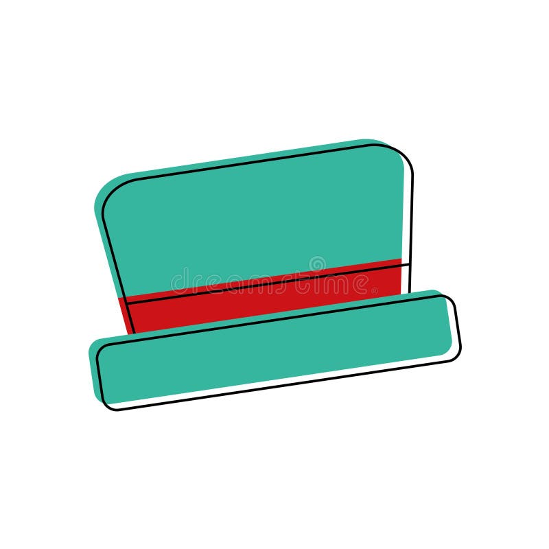 Green Top Hat with Red Band. Vector Stock Vector - Illustration of ...