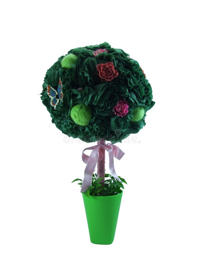 Green Topiary of paper stock image. Image of decoration - 66143753