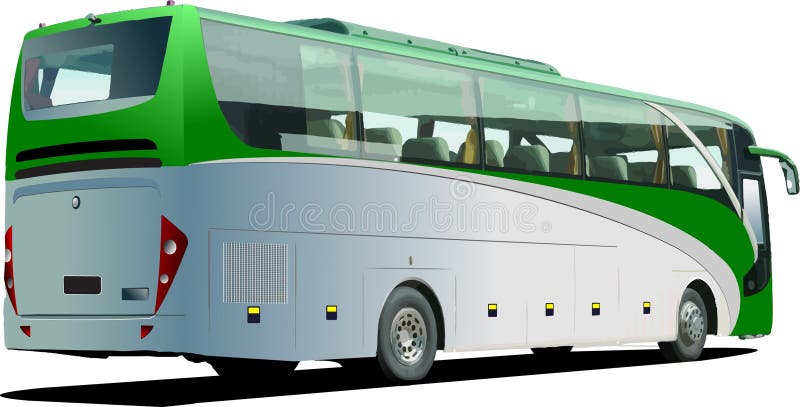 The Paper Model of a Green Small Bus Stock Vector - Illustration of ...