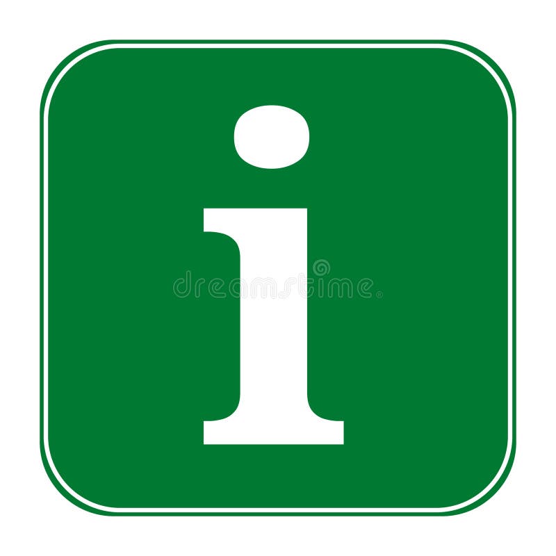 Tourist Information Point Sign Green Background with Info Icon Stock ...