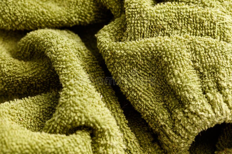 A Green Towel with a Fuzzy Texture Stock Image - Image of structure ...