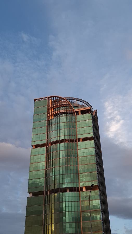 Green Tower in Jakarta, Indonesia Stock Image - Image of tower, green ...
