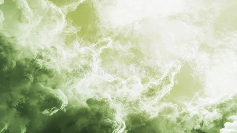 Green Toxic Smoke or Clouds are Filling a Frame, Creating an Abstract ...