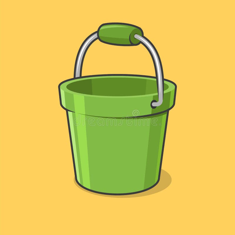 Green toy bucket stock illustration. Illustration of garden - 260010395