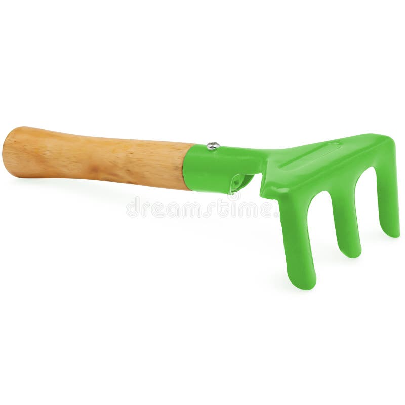Green Toy Rake stock image. Image of close, gardening - 133473451