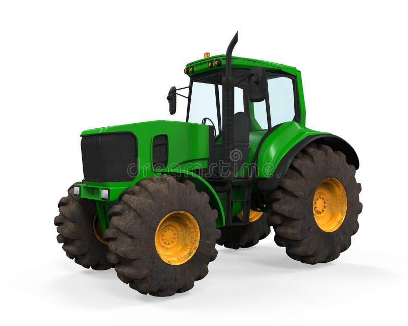 Green Tractor Isolated stock illustration. Illustration of isolated ...