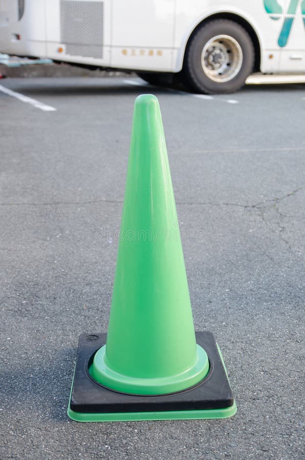 Green traffic cone stock image. Image of neon, danger - 39679225