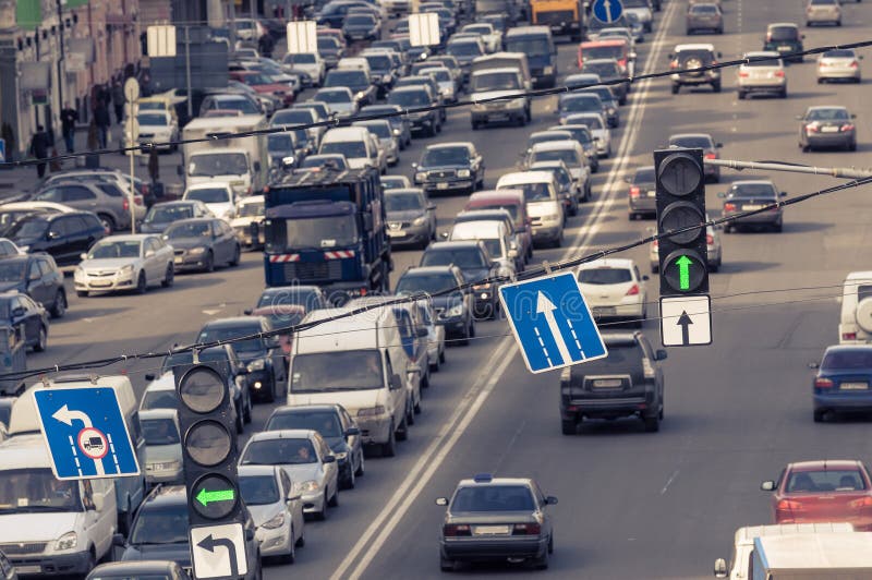 Green Traffic Lamps and Blue Sign Stock Photo - Image of life, line ...
