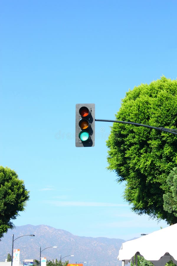Red And Green Traffic Lights At The Intersection Stock Photo - Image of ...