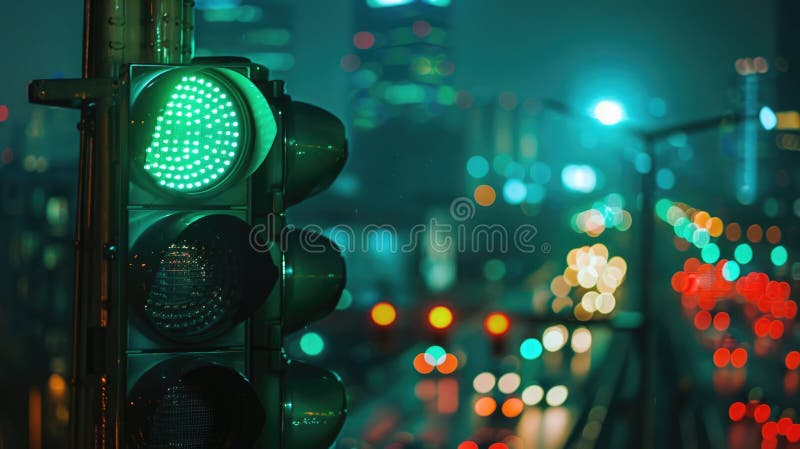 A Green Traffic Light with a Bright and Clear Display, Ideal for Use in ...