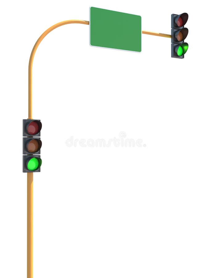 Green Traffic Light on Isolated Background Stock Illustration ...