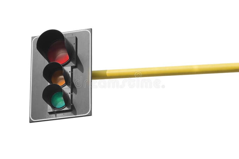 Green Traffic Light Isolated on White Background for Easy Selection ...