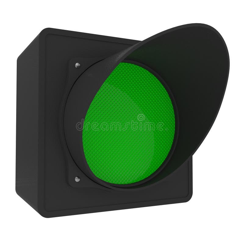Green Traffic Light Isolated on White Stock Illustration - Illustration ...