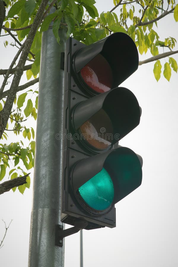 Traffic Lights Pole with Red Lights for Pedestrian. Stock Photo - Image ...
