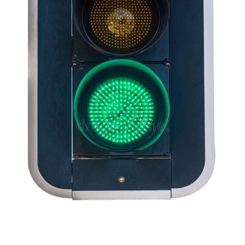 Green Traffic Light - Road Sign Stock Image - Image of light, white ...