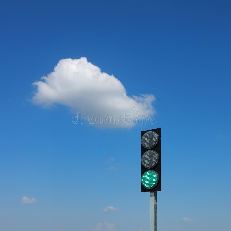 Green Traffic Light for Road Works Stock Photo - Image of regulation ...