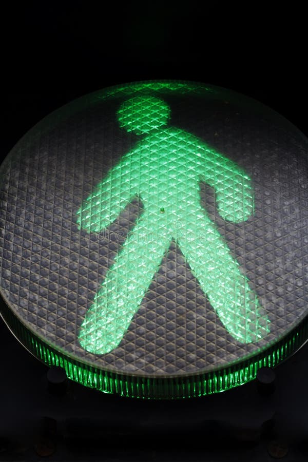 Green Traffic Sign for Pedestrians Stock Image - Image of isolated ...