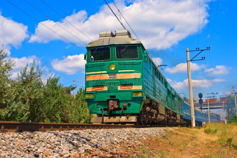 Green train stock photo. Image of railway, bright, serene - 18489142