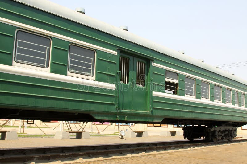 Green train cars stock photo. Image of logistics, nostalgia - 32682244