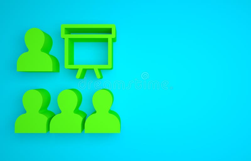 Green Training, Presentation Icon Isolated on Blue Background ...