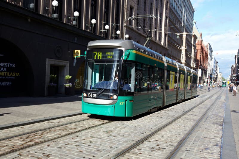 Helsinki tram editorial photography. Image of public - 31792302