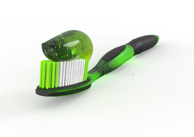 Green Translucent Plastic Toothbrush with Green Transparent Gel ...