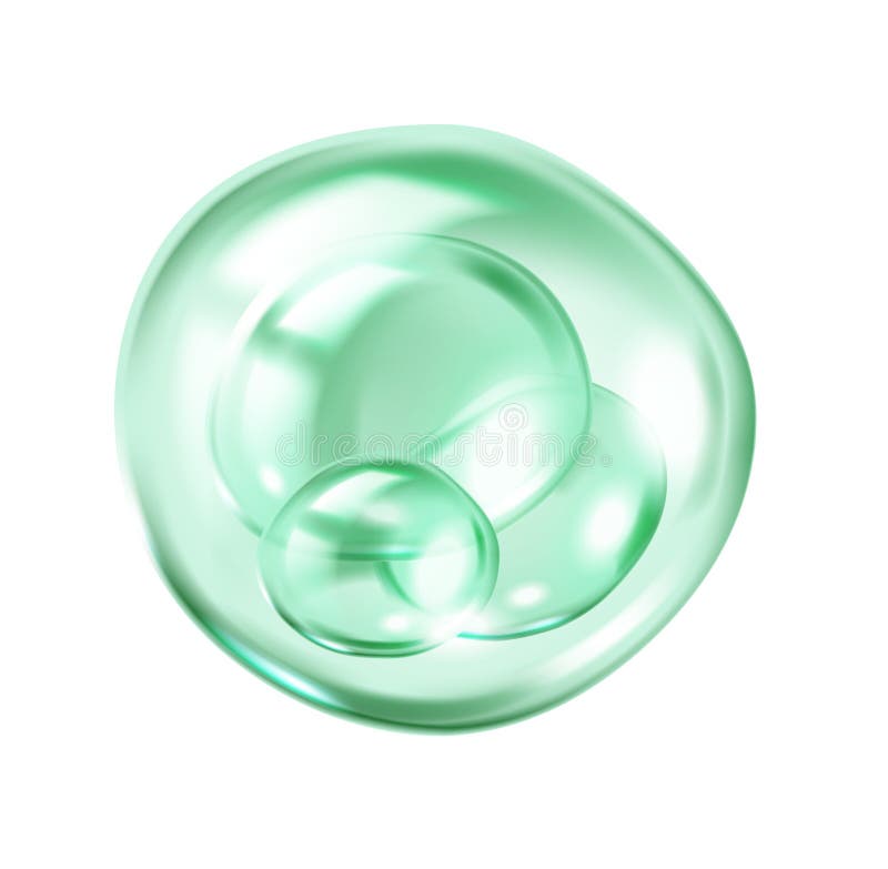 Green Transparent Bubbles Collagen Molecules Illustration Stock Vector ...