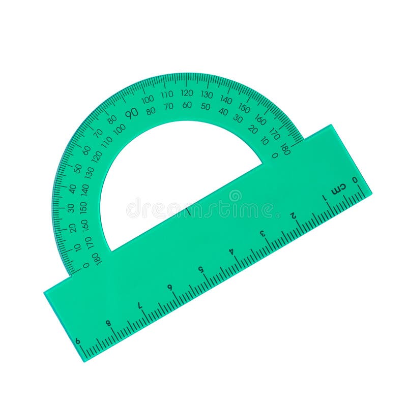 Green Transparent Half Circle Protractor Isolated White Stock Photo ...