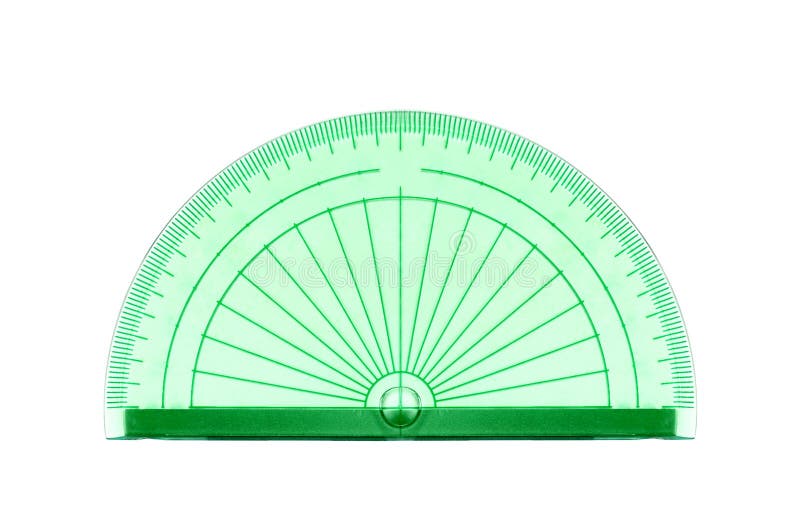 Green Transparent Protractor Isolated Stock Image - Image of equipment ...