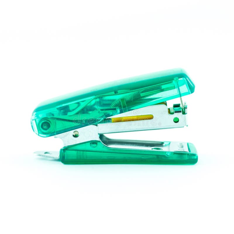 Green transparent stapler stock image. Image of punch - 32182907