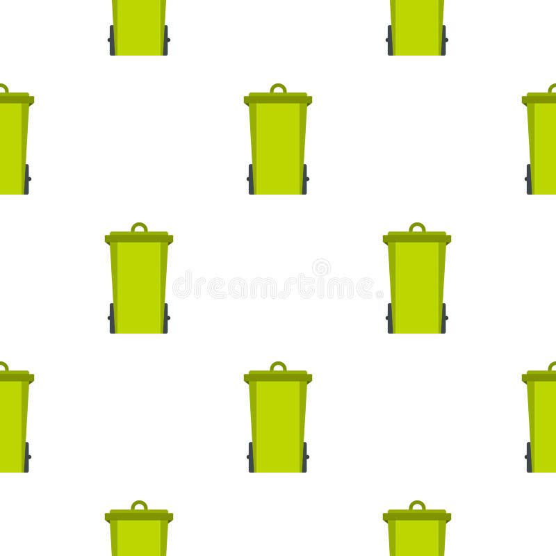 Trash Can Pattern, Cartoon Style Stock Vector - Illustration of ...