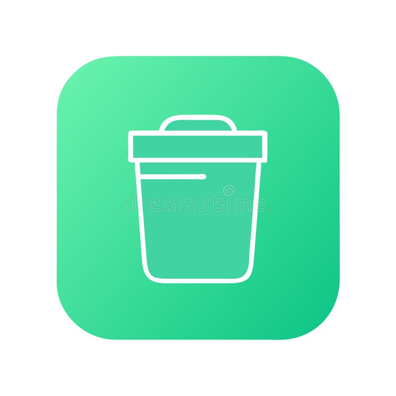 Green Trash Bin Vector for App Interface and Waste Management Stock ...